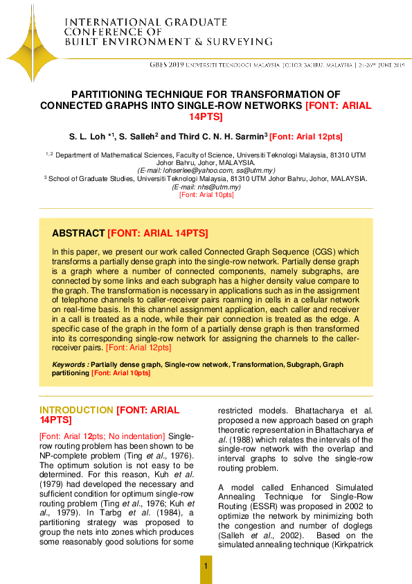 Pdf Transforming Connected Graphs To Single Row Networks 