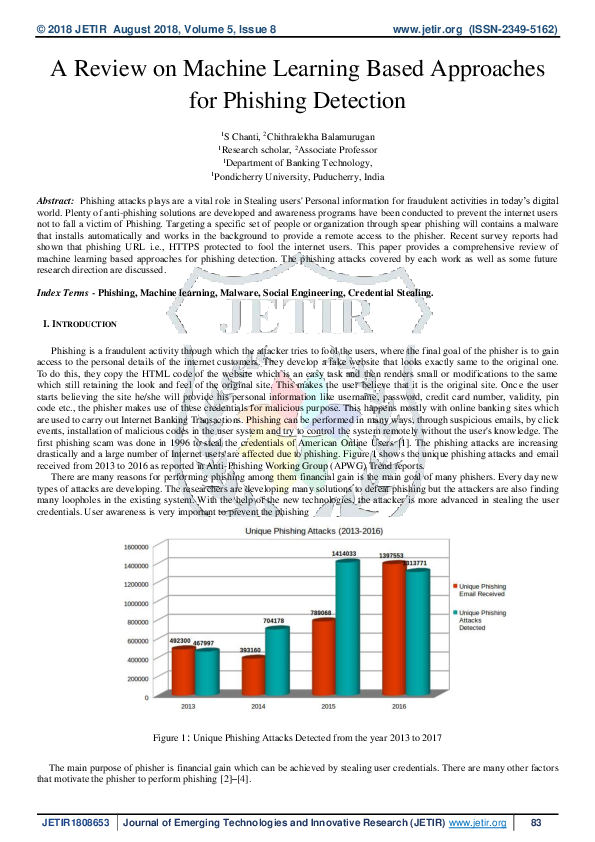 (PDF) A Review on Machine Learning Based Approaches for Phishing Detection