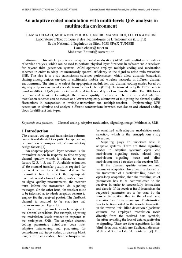 Pdf An Adaptive Coded Modulation With Multi Levels Qos Analysis In 4562