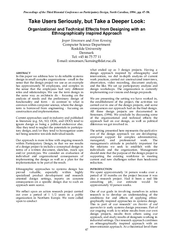 (PDF) Take users seriously, but take a deeper look: Organizational and ...