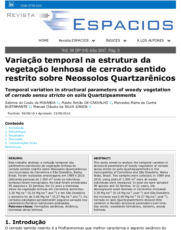 (PDF) Variação temporal na estrutura da vegetação lenhosa de cerrado ...