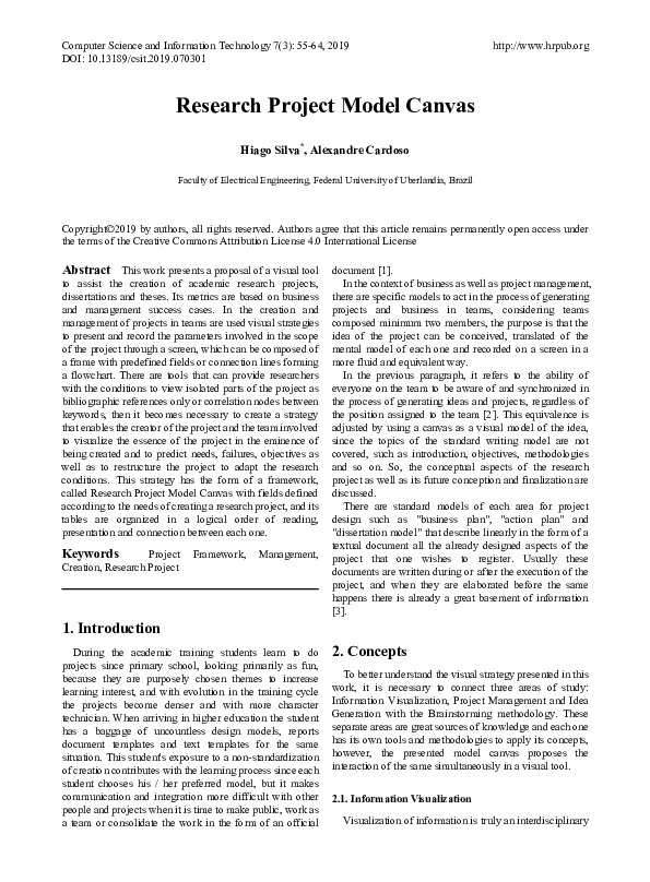 (PDF) Research Project Model Canvas