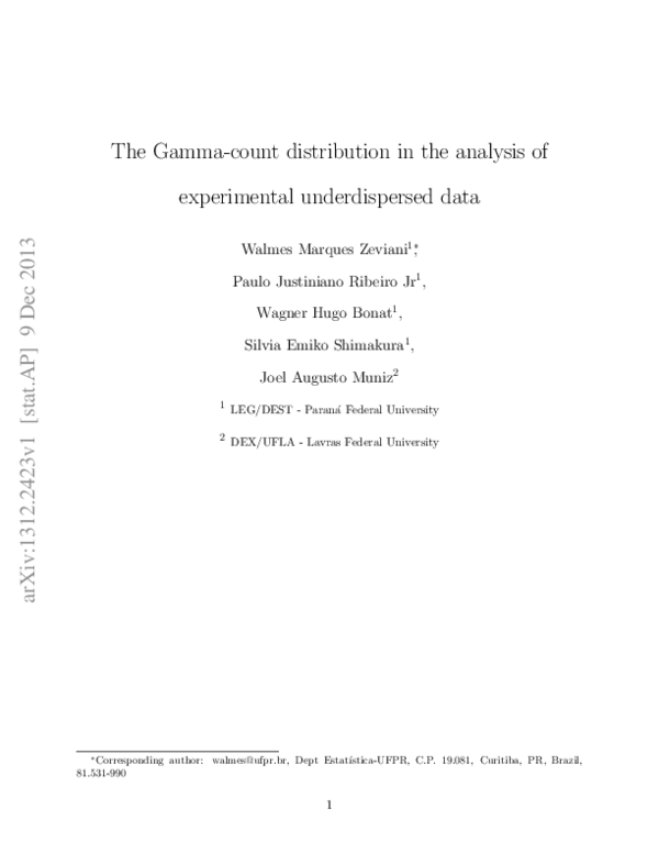 (PDF) The Gamma-count distribution in the analysis of experimental ...