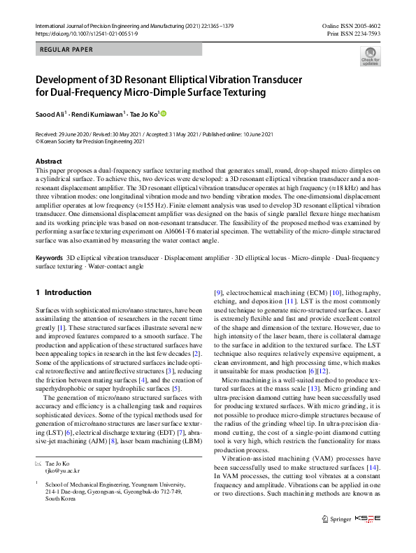 (PDF) Development of 3D Resonant Elliptical Vibration Transducer for ...