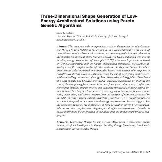 (PDF) Three-Dimensional Shape Generation of Low-Energy Architectural ...