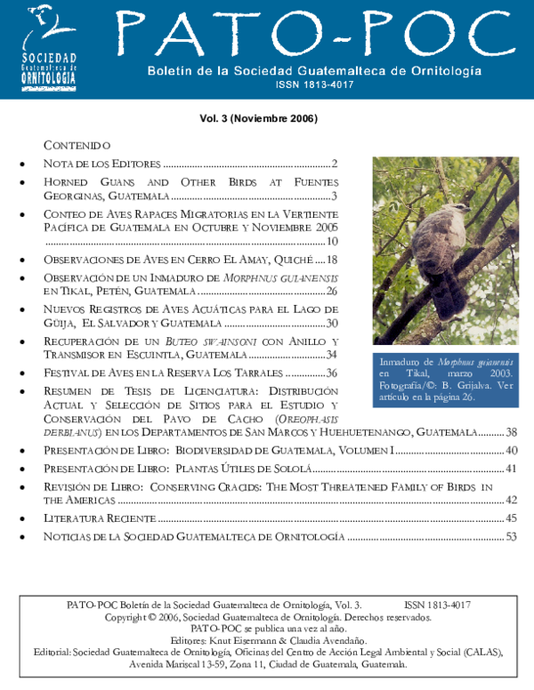 (PDF) Distribución actual del Pavo de Cacho en el departamento de San ...