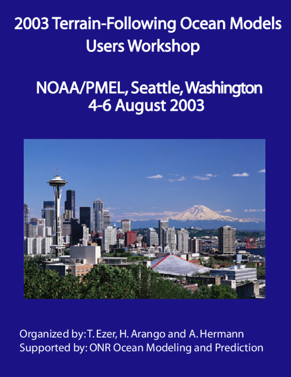 Pdf 2003 Terrain Following Ocean Models Users Workshop