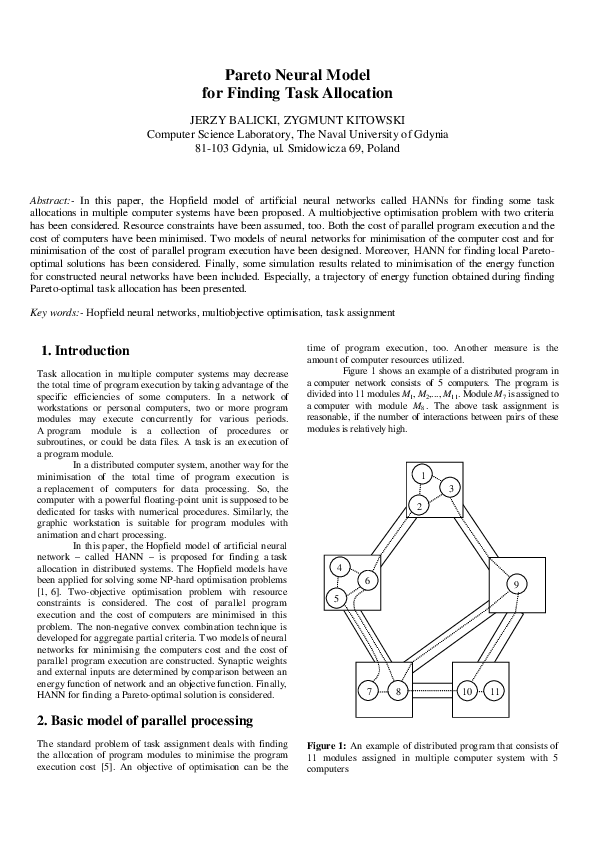 (PDF) Pareto Neural Model for Finding Task Allocation