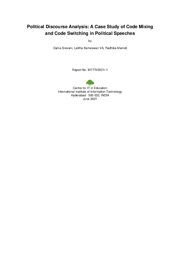 (PDF) Political Discourse Analysis: A Case Study of Code Mixing and ...