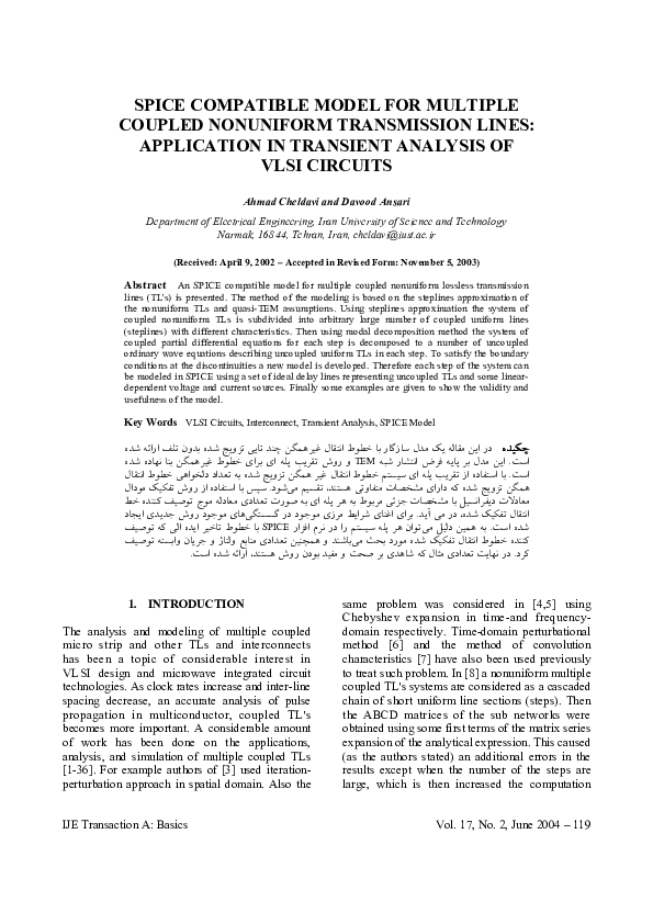 (PDF) SPICE compatible model for multiple coupled nonuniform ...
