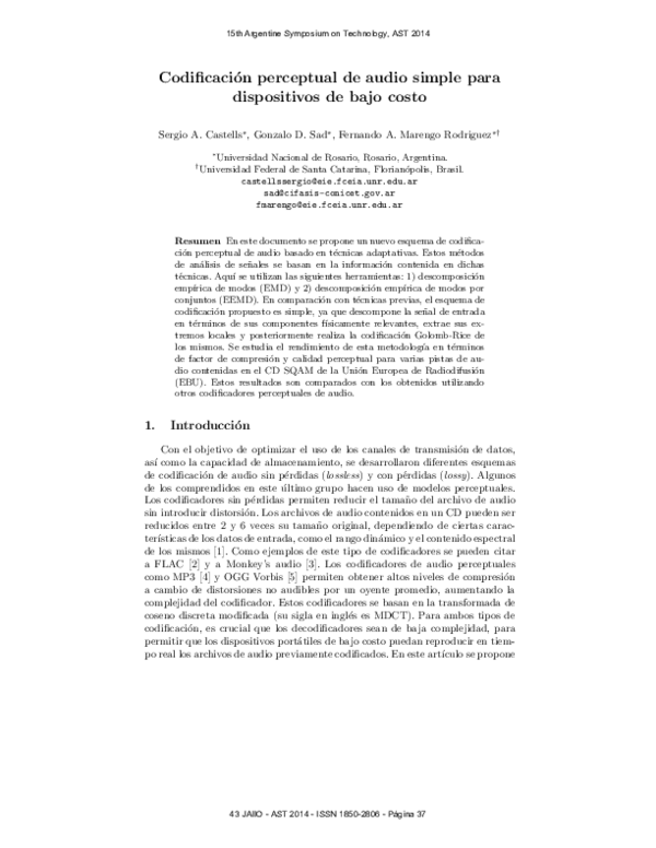 (PDF) Codificación perceptual de audio simple para dispositivos de bajo ...
