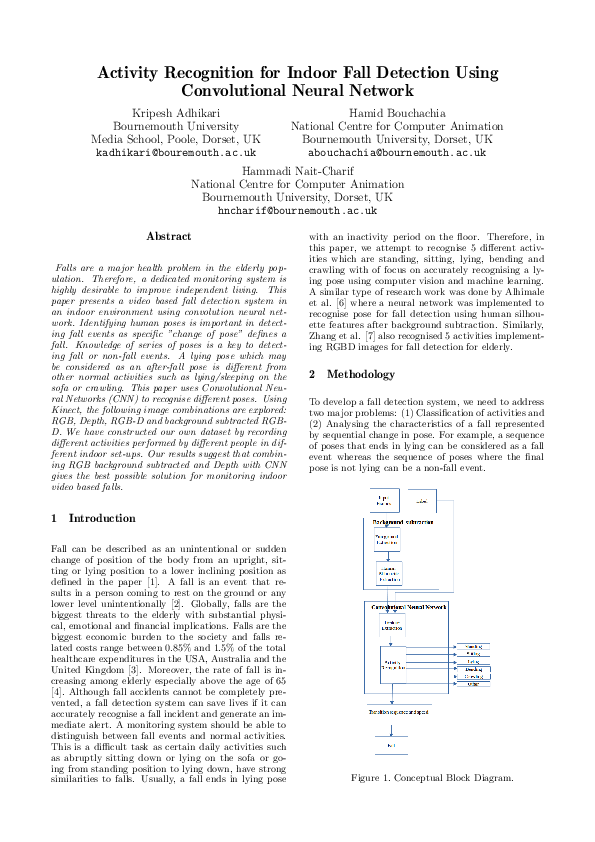 (PDF) Activity recognition for indoor fall detection using convolutional neural network