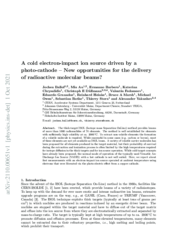(PDF) A cold electron-impact ion source driven by a photo-cathode ...
