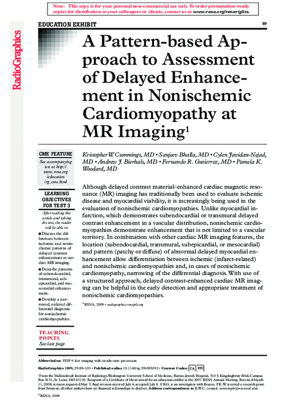 (PDF) A Pattern-based Approach to Assessment of Delayed Enhancement in ...
