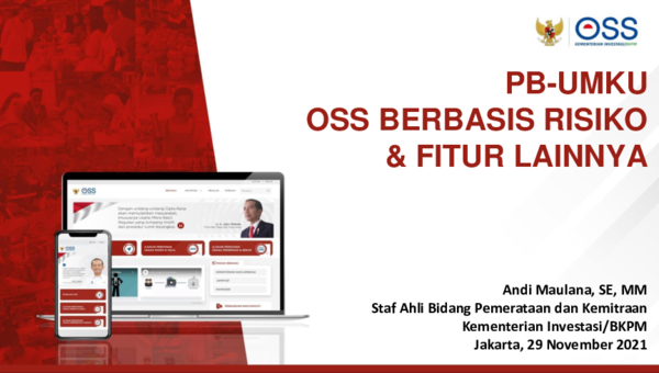 (PDF) PB-UMKU OSS BERBASIS RISIKO & FITUR LAINNYA