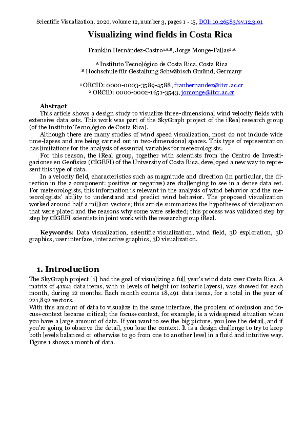 (PDF) Visualizing wind fields in Costa Rica