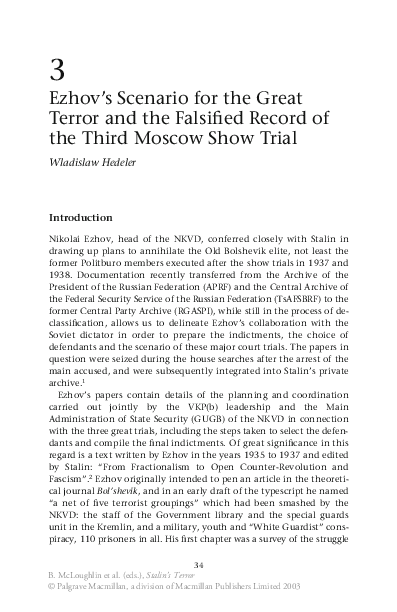 (PDF) Ezhov’s Scenario for the Great Terror and the Falsified Record of ...