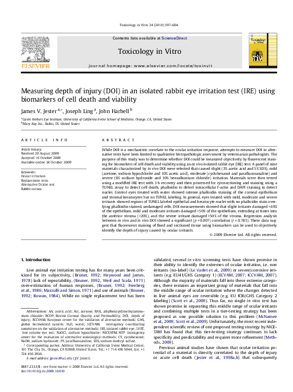 (PDF) Measuring depth of injury (DOI) in an isolated rabbit eye ...