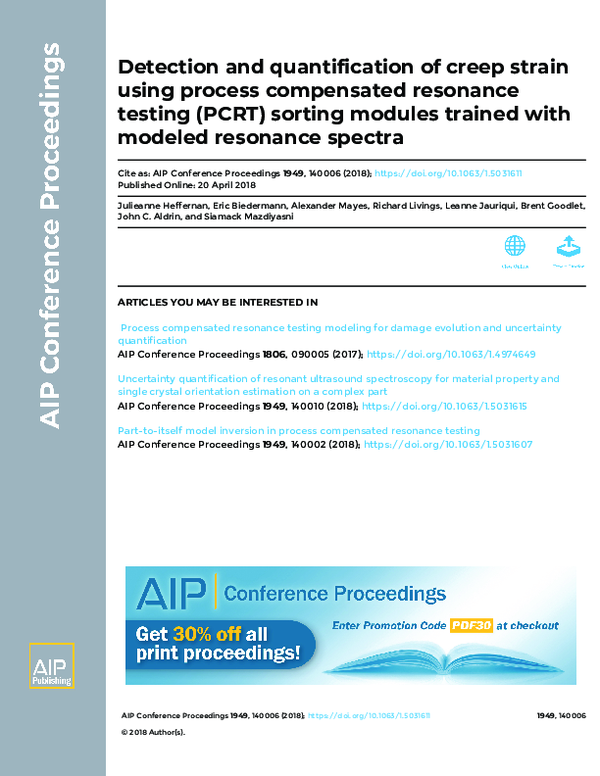 (PDF) Detection and quantification of creep strain using process ...