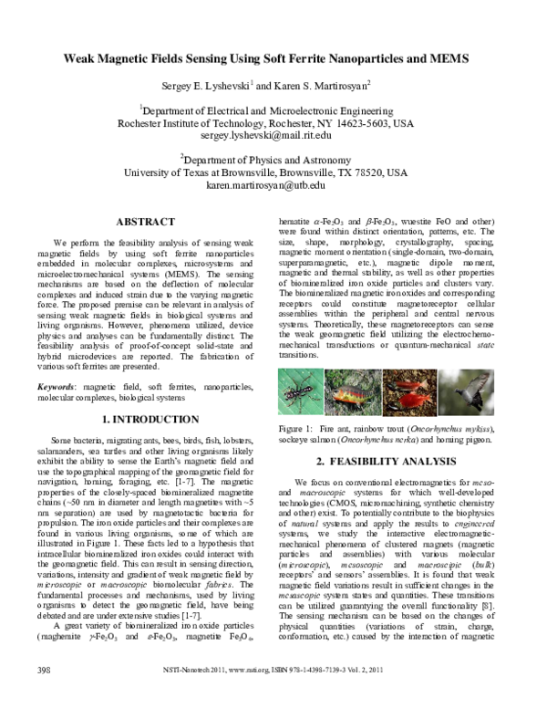 (PDF) Weak magnetic fields sensing using soft ferrite nanoparticles and ...