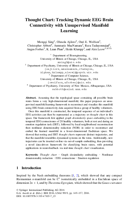 (PDF) Thought Chart: Tracking Dynamic EEG Brain Connectivity with Unsupervised Manifold Learning