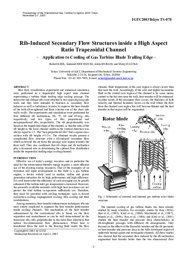 (PDF) Rib-Induced Secondary Flow Structures inside a High Aspect Ratio ...