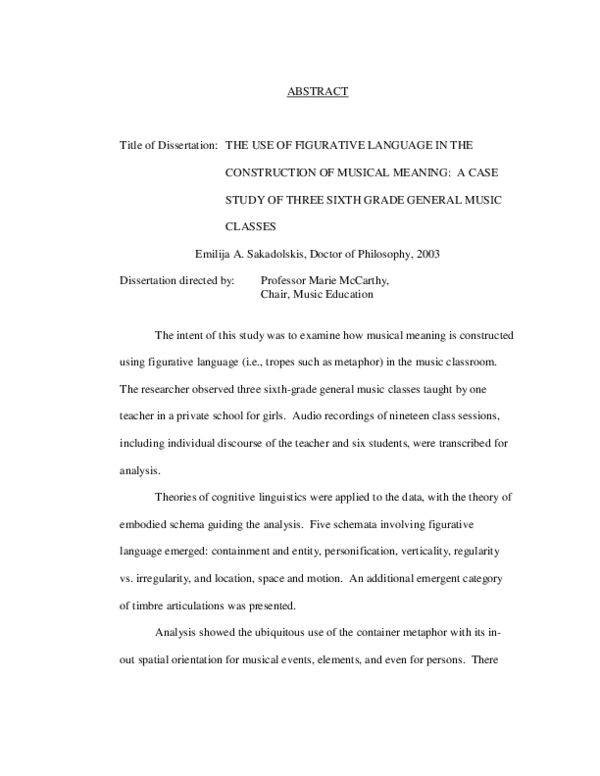 (PDF) The Use of Figurative Language in the Construction of Musical ...
