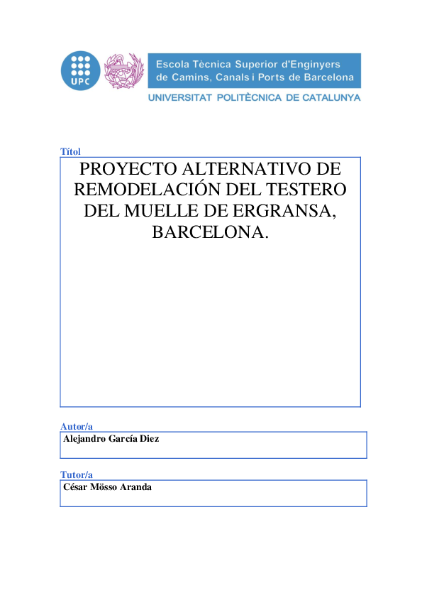 (PDF) Proyecto alternativo de remodelación del Testero del Muelle de ...