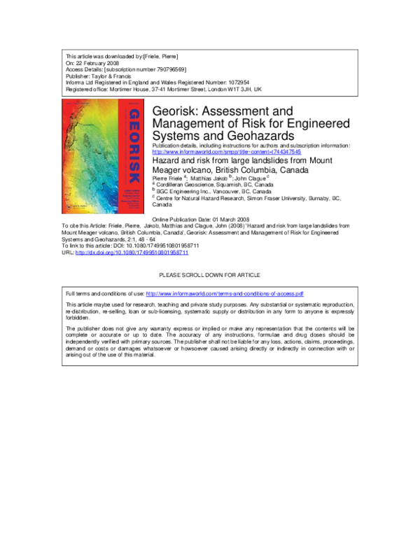 (PDF) Georisk: Assessment and Management of Risk for Engineered Systems ...