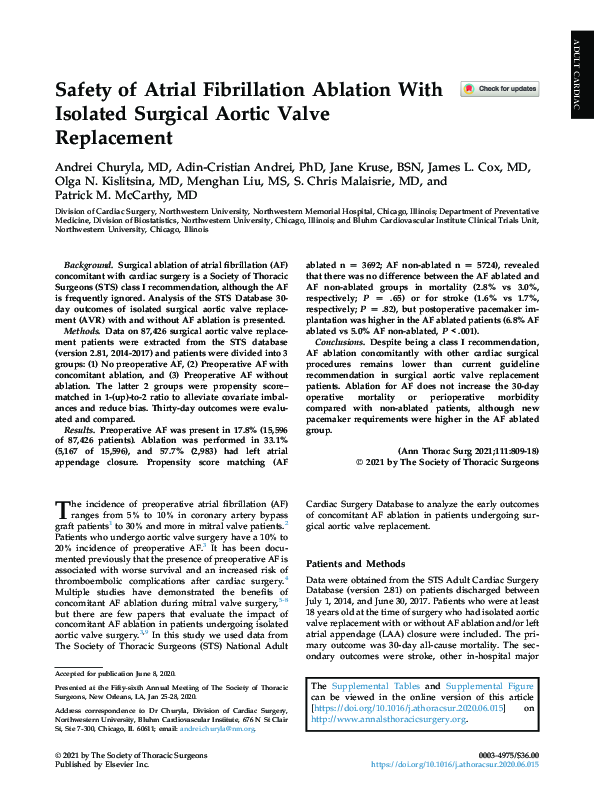 (PDF) Safety of Atrial Fibrillation Ablation with Isolated Surgical ...