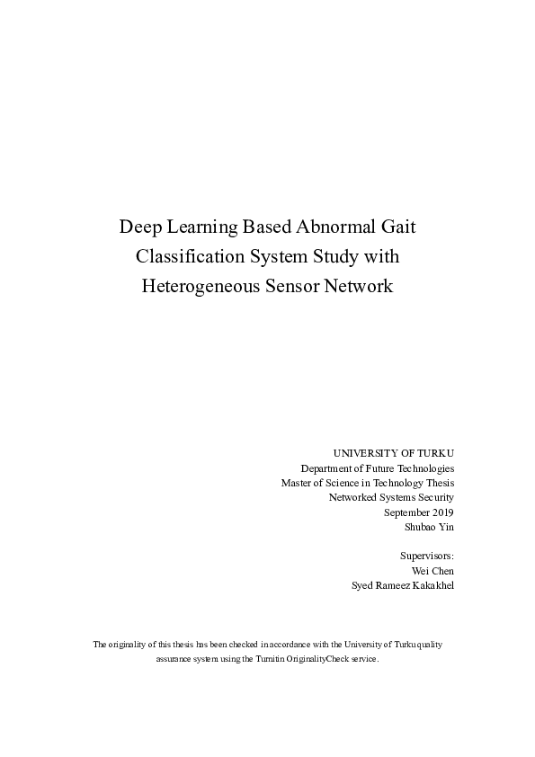 (PDF) Deep Learning Based Abnormal Gait Classification System Study ...