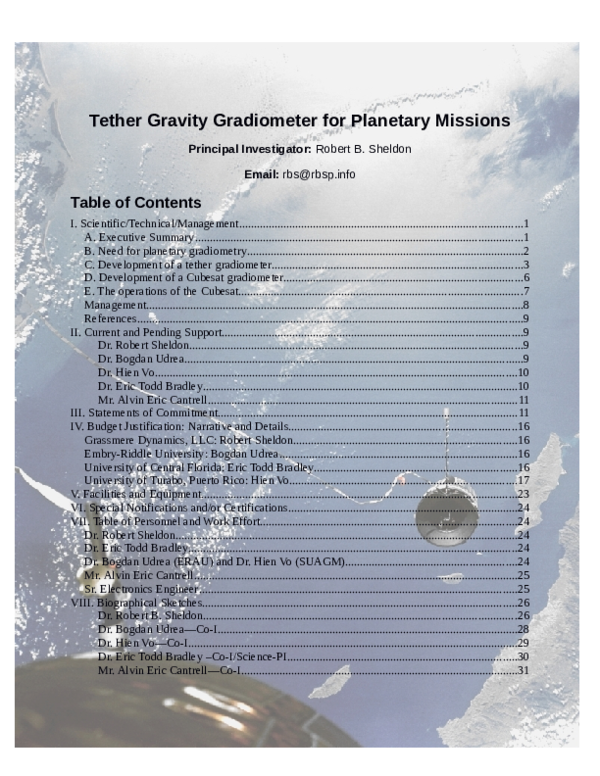 (PDF) Tether Gravity Gradiometer for Planetary Missions