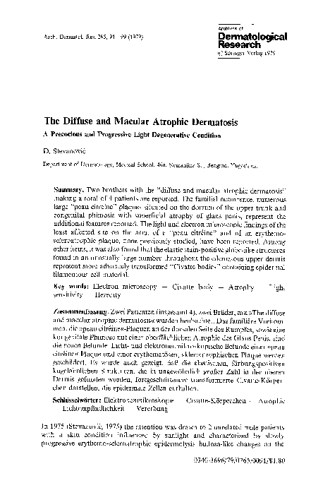(PDF) The diffuse and macular atrophic dermatosis