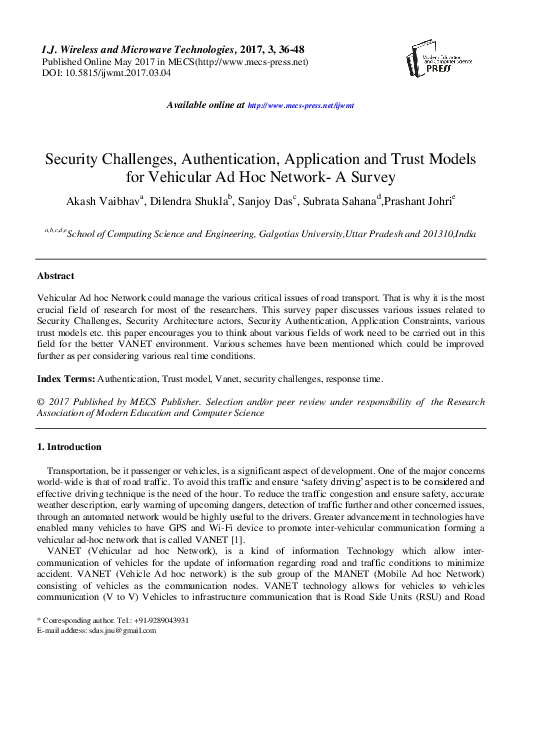 Pdf Security Challenges Authentication Application And Trust Models