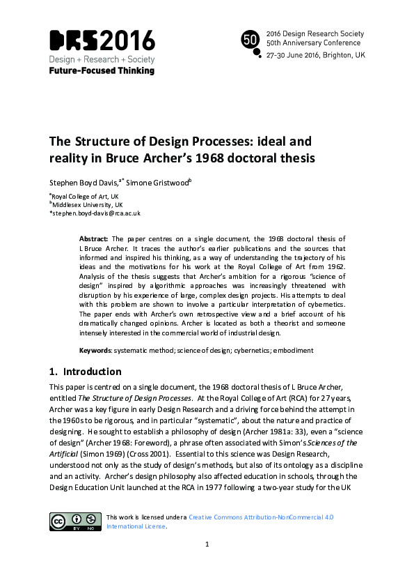 (PDF) The Structure of Design Processes: ideal and reality in Bruce ...