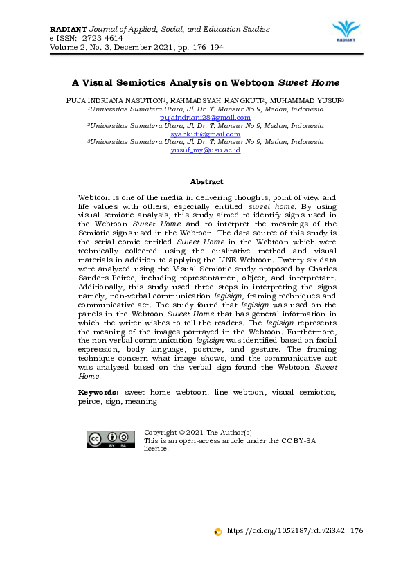 (PDF) Visual Semiotics Analysis on Webtoon Sweet Home