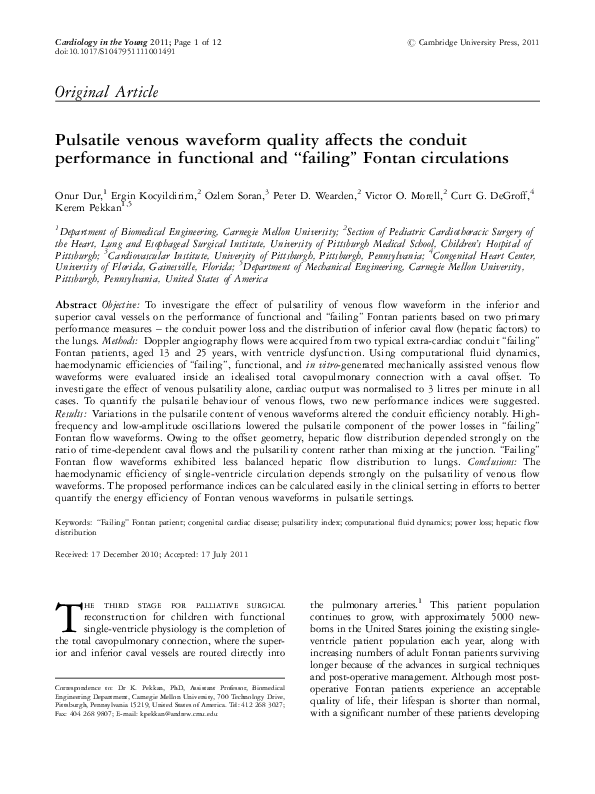 (PDF) Pulsatile venous waveform quality affects the conduit performance ...