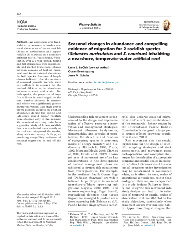 (PDF) Seasonal changes in abundance and compelling evidence of ...