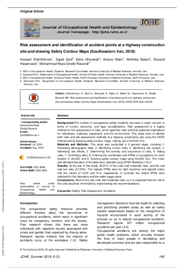 (PDF) Risk assessment and identification of accident points at a ...