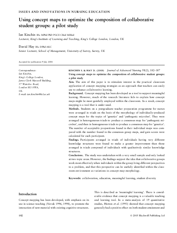 (PDF) Using concept maps to optimize the composition of collaborative ...