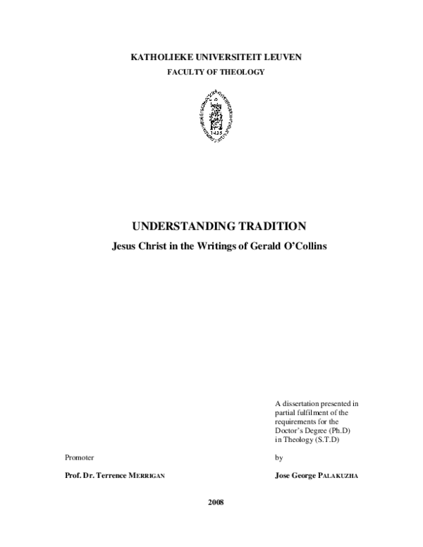 (PDF) Katholieke Universiteit Leuven Faculty of Theology Understanding ...