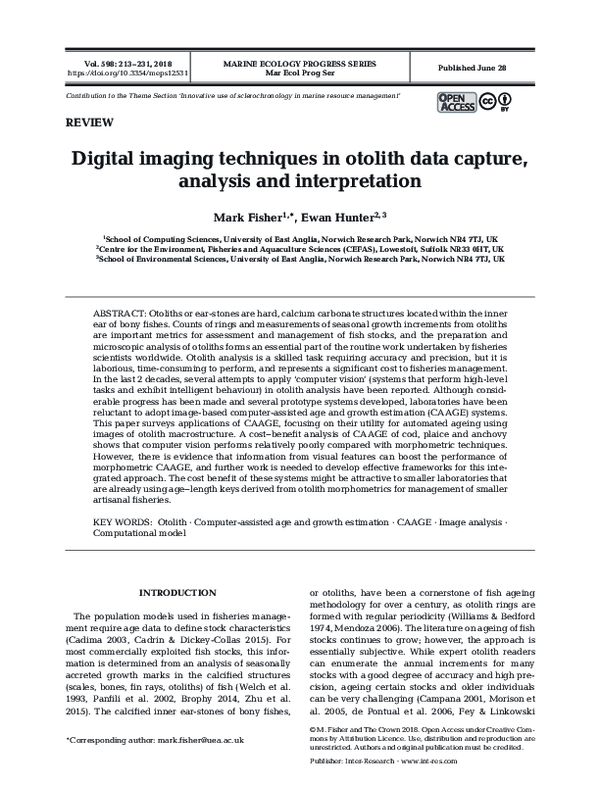 (PDF) Digital imaging techniques in otolith data capture, analysis and interpretation