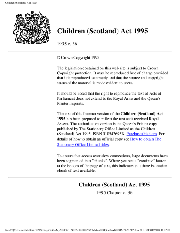 (PDF) The Children (Scotland) Act 1995
