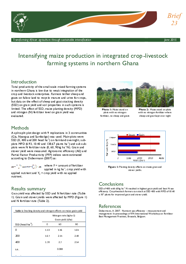 (PDF) Intensifying maize production in integrated crop-livestock ...