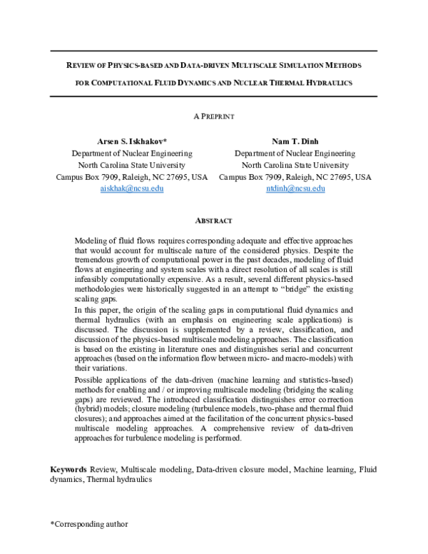 (PDF) Review of Physics-based and Data-driven Multiscale Simulation Methods for Computational ...