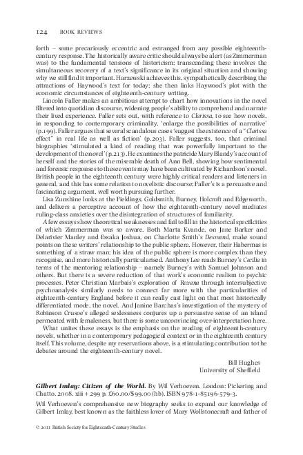 (PDF) Gilbert Imlay: Citizen of the World - By Wil Verhoeven