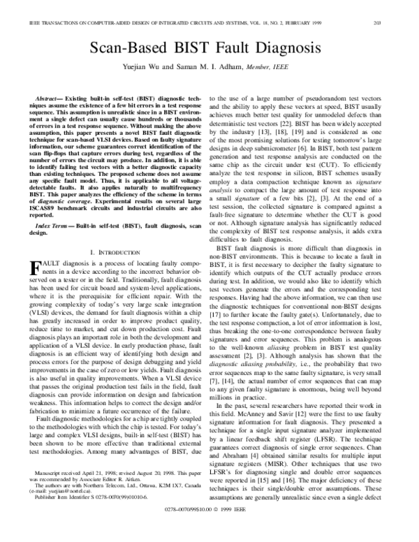 (PDF) Scan-based BIST fault diagnosis