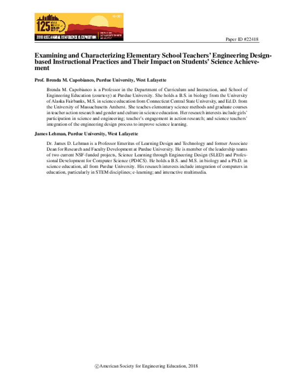 (PDF) Examining and Characterizing Elementary School Teachers ...