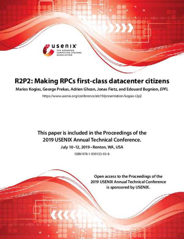 (PDF) R2P2: Making RPCs first-class datacenter citizens