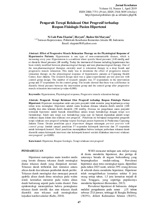 (PDF) Pengaruh Terapi Relaksasi Otot Progresif Terhadap Kualitas Tidur Pada Lansia DI Panti ...